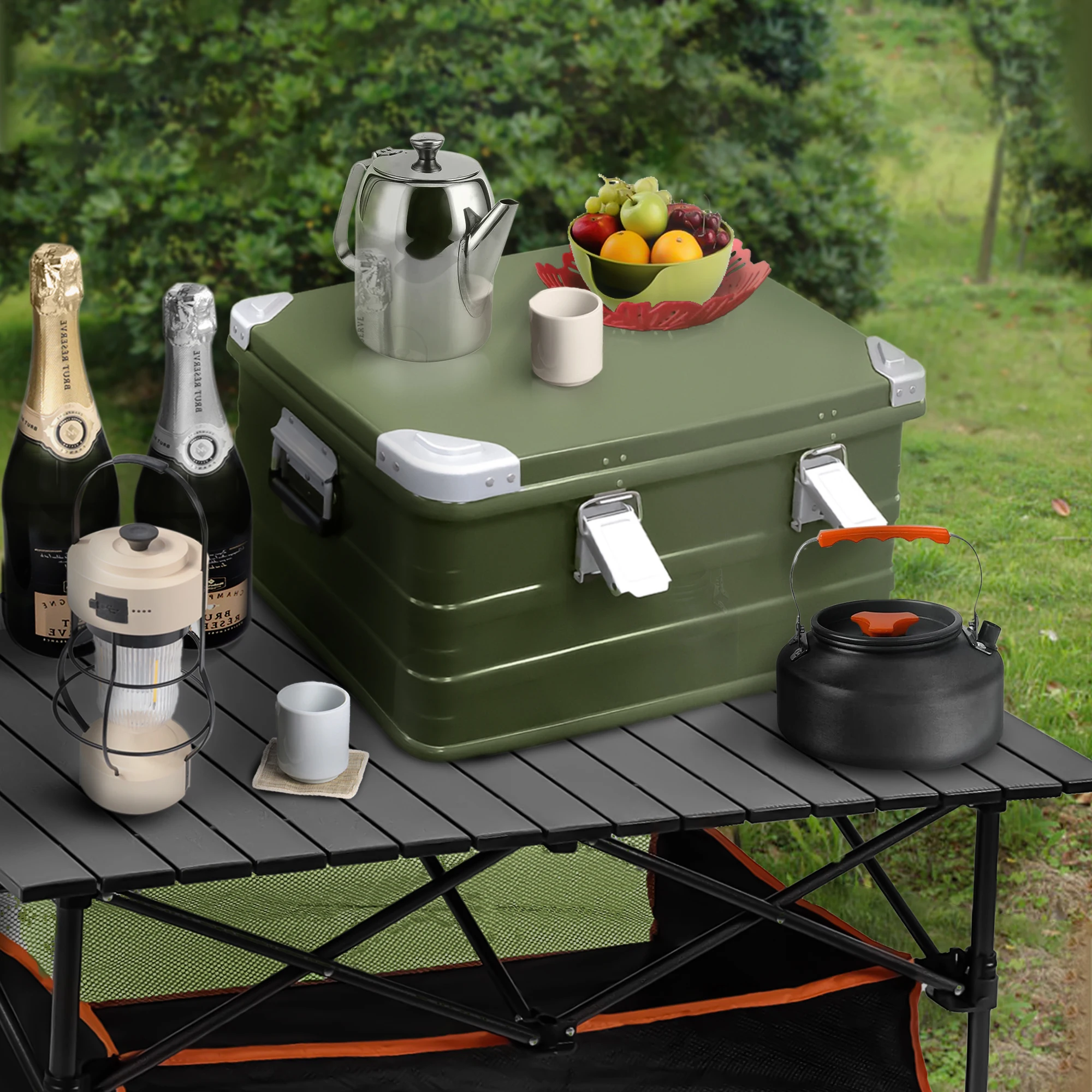 Durable Camping Storage Box - Customizable Aluminum Alloy