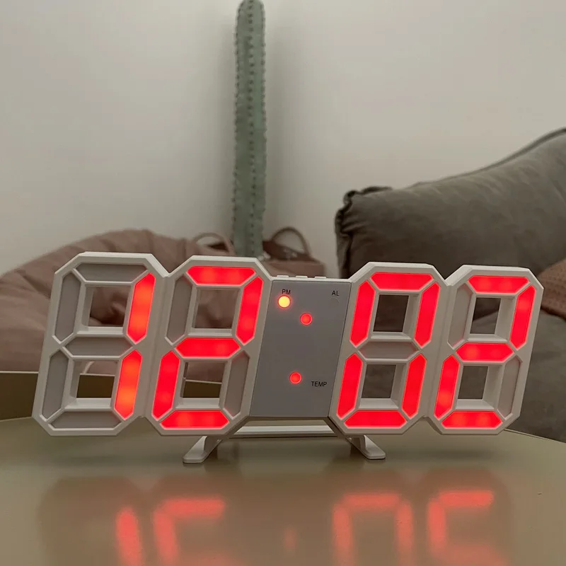 Digital Wall Clock Desk Watches Electronic Alarm Modern Home Decoration ...