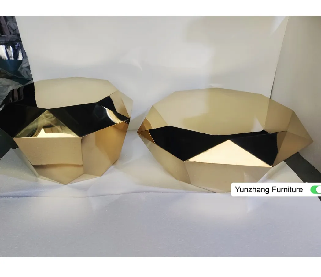 New Design Metal Gold Coffee Table Diamond Shape Table - Buy Gold ...