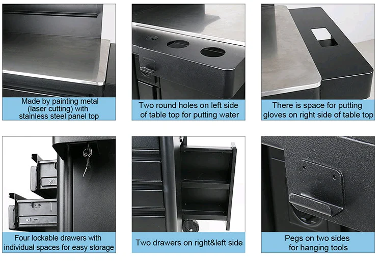 Removable Tattoo Studio Equipment Stainless Steel Tattoo Tray Furniture ...