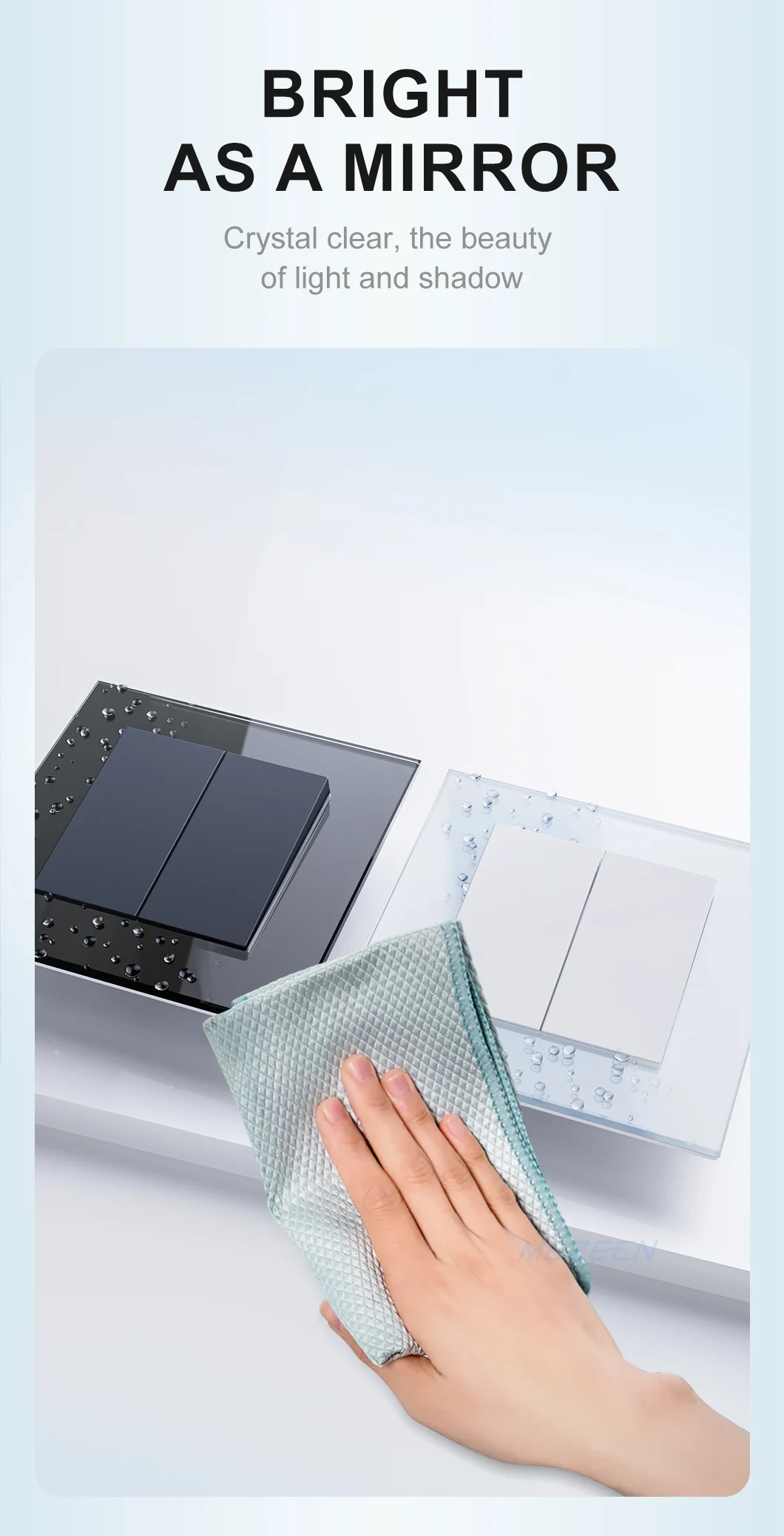 European Standard Classic Switch Design 220V 10A Gold Glass Panel ...
