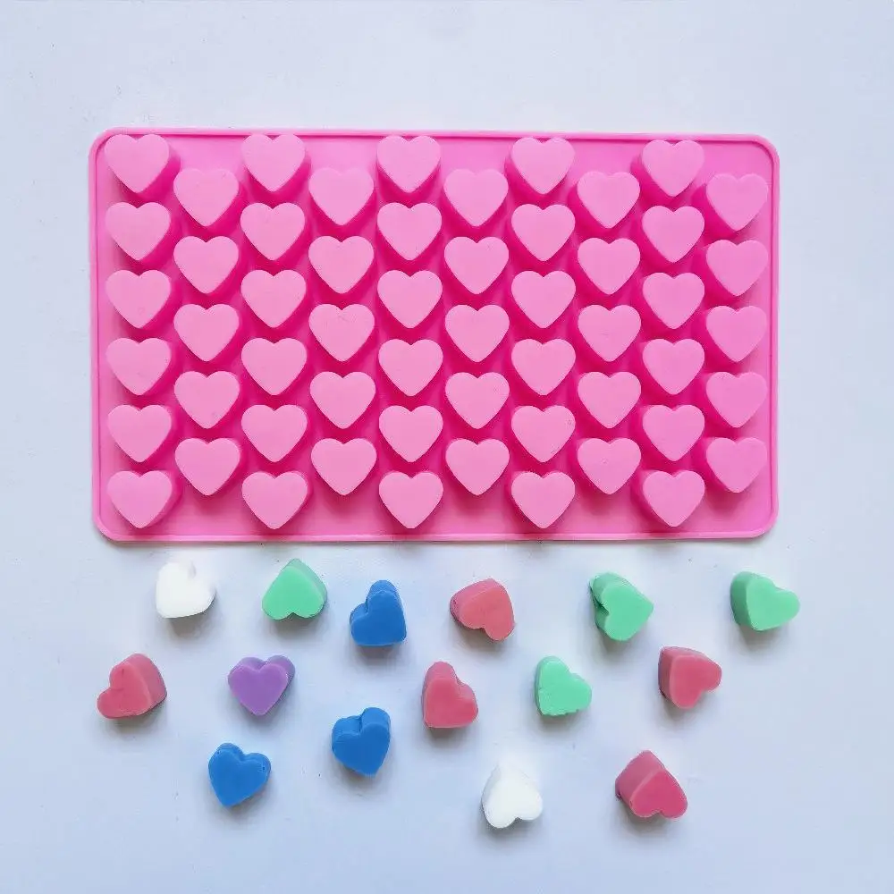 55 Heart Sweet Moulds Mini Candy Molds Love Heart Mold Silicone Moulds ...