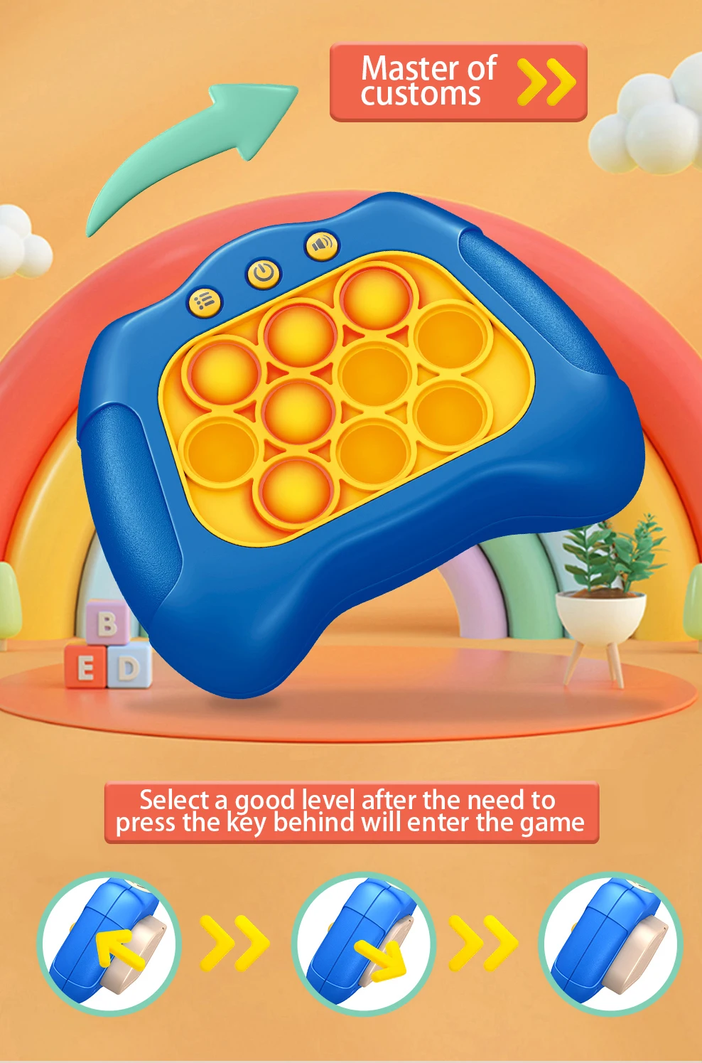 Children's Silicone Puzzle Quick Push Game Machine Toy For Kids Press ...