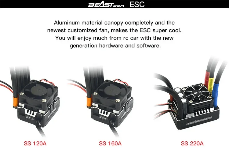 Ztw Beast Pro 220a Sensored Esc Turbo 7.4v Adjustable Bec 8a 3-6s Lipo ...