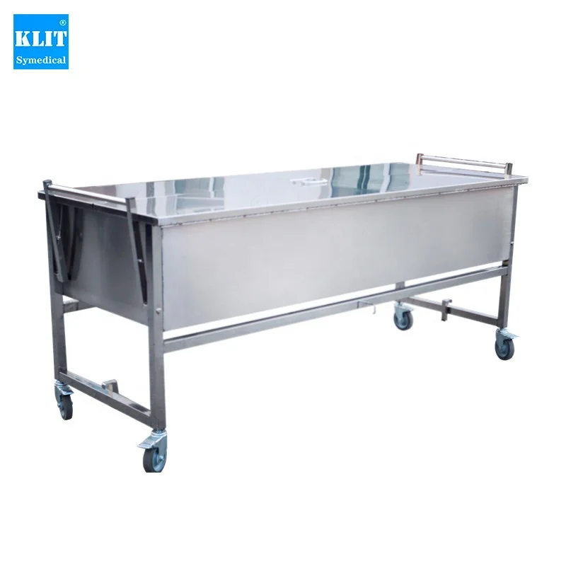 Medical Morgue Equipment Transport Cart Stainless Steel Mortuary Body ...