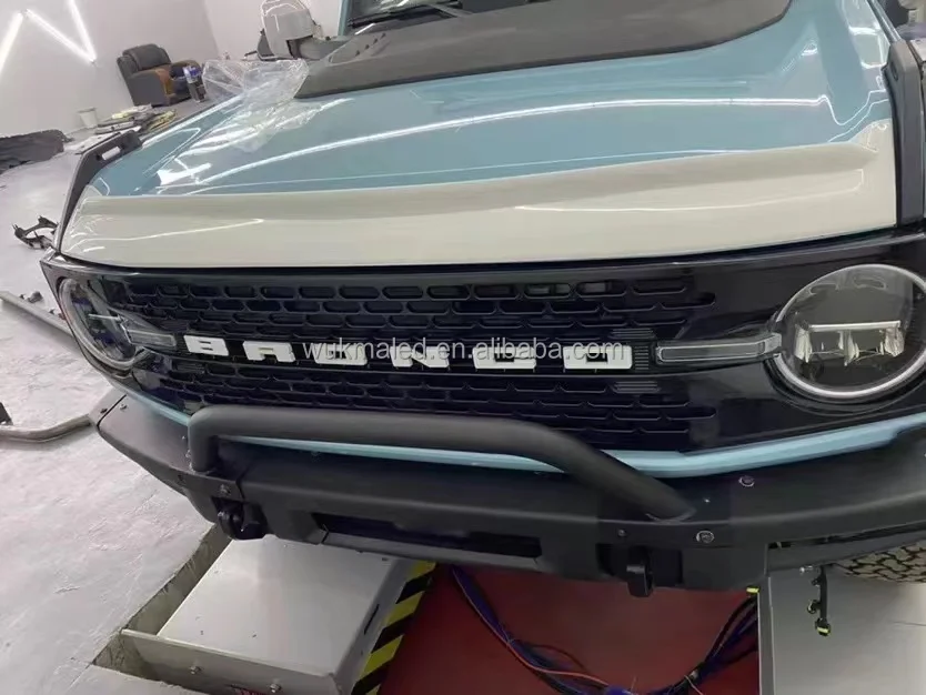 For Ford Bronco Raptor 2021 2022 2023 Black Front Bumper Grille Center ...