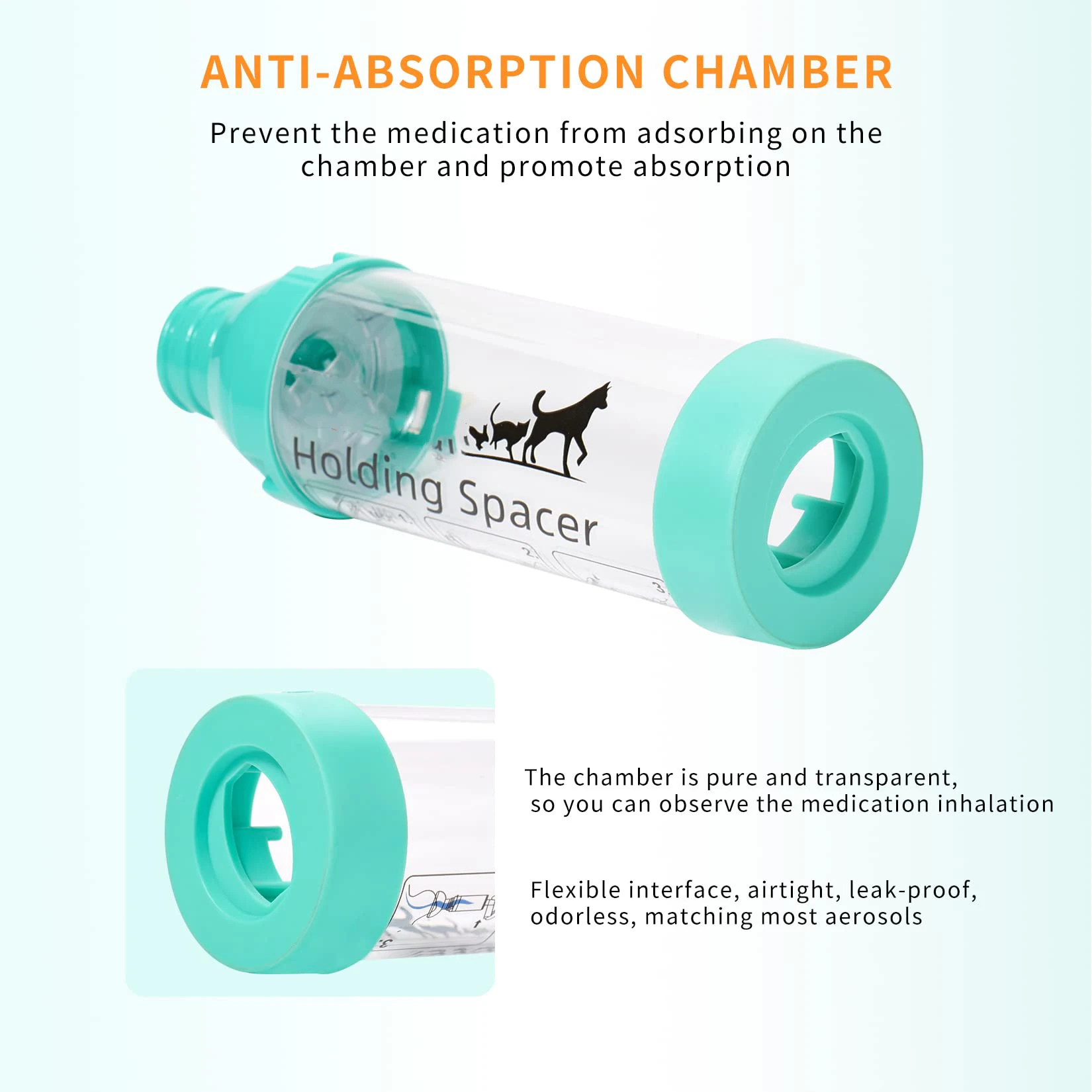 Aerosol Chamber Inhaler For Feline Exclusive Breathing - Helps Cats And ...