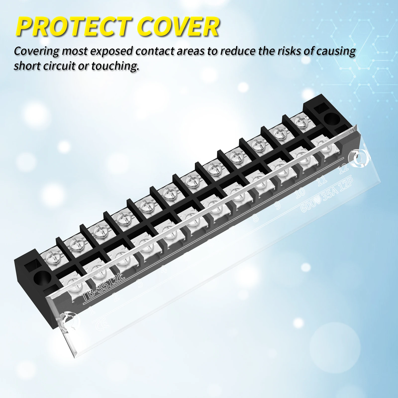 35a Terminal Block 12 Position Screw Terminal Strips Dual Row & Pre ...
