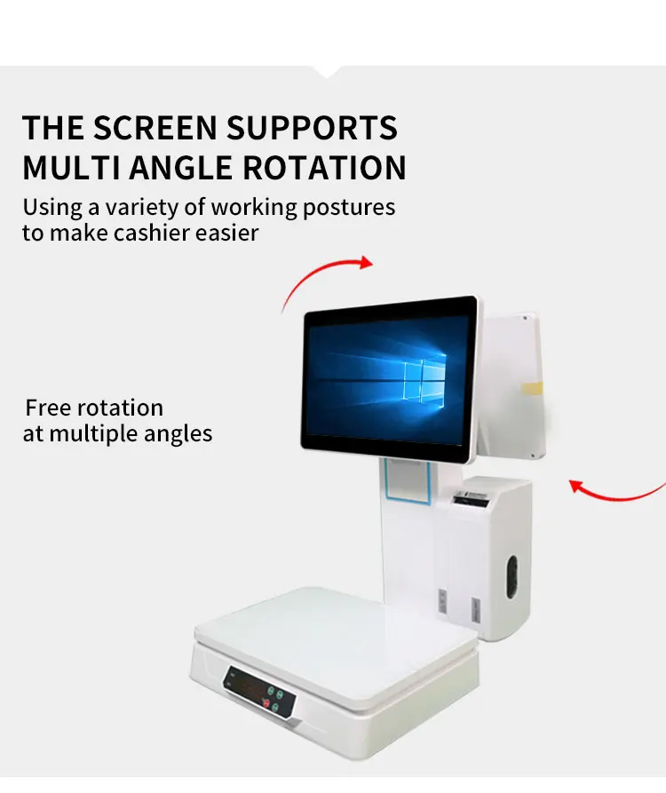 Dual Screen Sales POS Machine Combines Barcode Machine and 58 Thermal ...