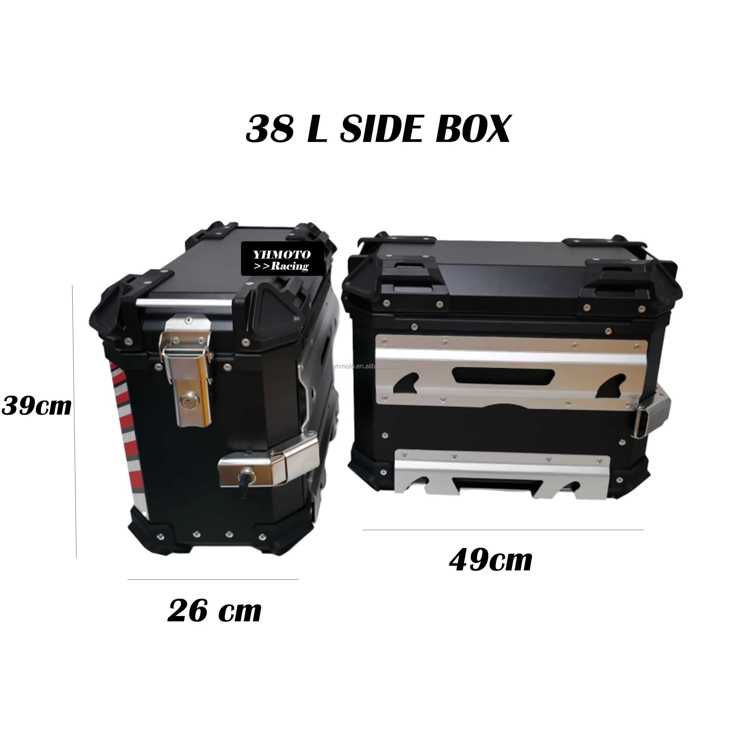 YHMOTO Motorcycle Side Box - Durable Aluminum Alloy Pannier