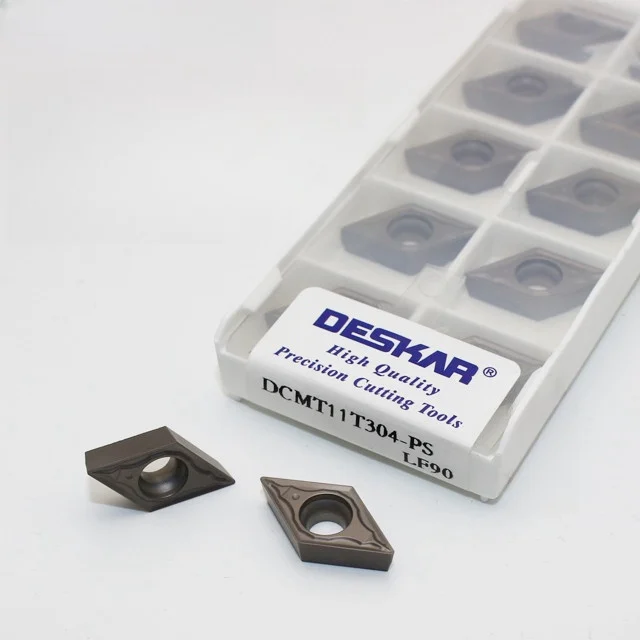 DCMT DCMT11T304-PS LF90 DESKAR cnc cutting inserts machine box cut carbide turning tools for ...