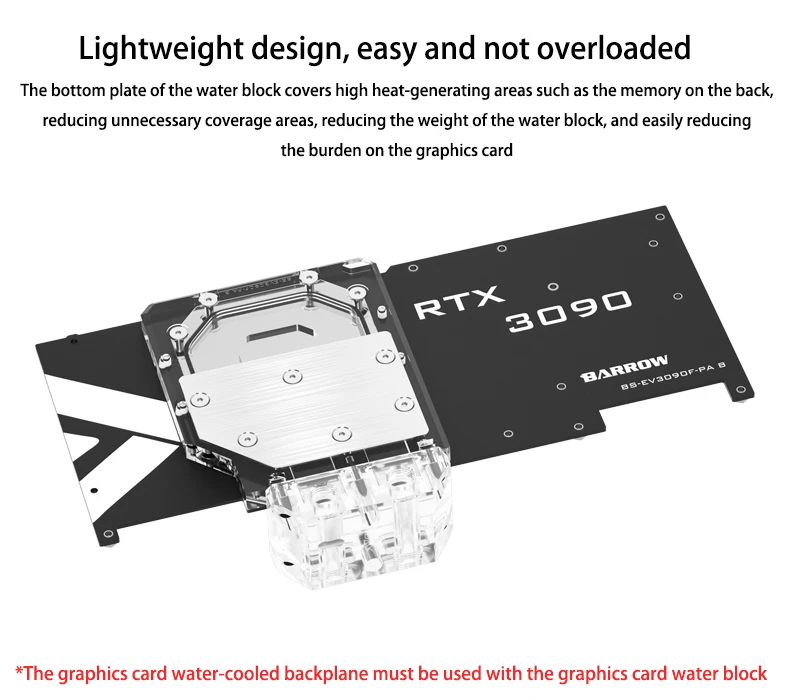 BARROW GPU Water Block for EVGA RTX 3090/3080 FTW3 ULTRA