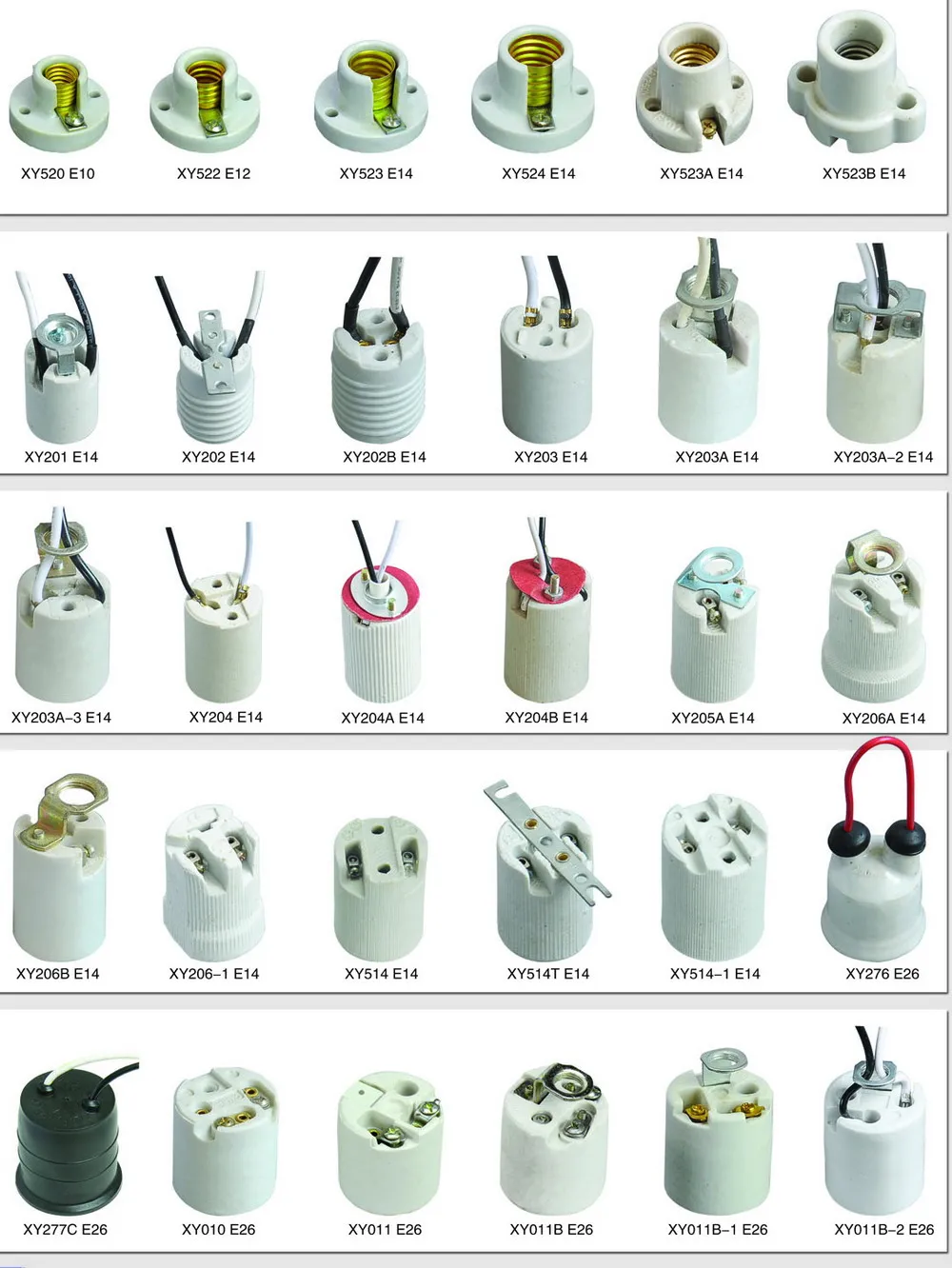 E10 Bulb Holder E12 Bulb Socket E14 Lamp Holders Porcelain Oven Lamp ...