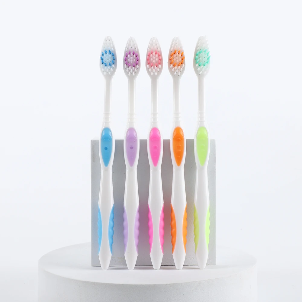 High Quality Medium Bristle Toothbrushes for Adults Color Blocking with ...