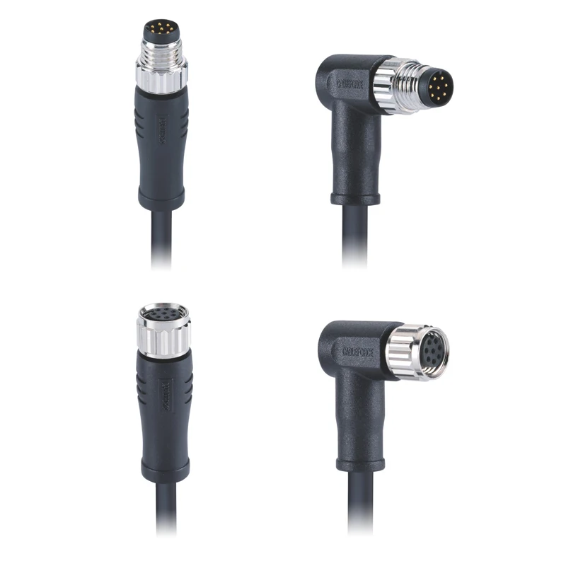 M8 a Code Male / Female Waterproof Sensor Connector 3 4 5 6 8 Pin ...
