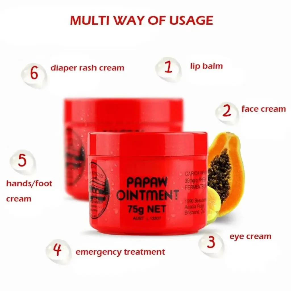 Papaw Ointment Rash Cream Lip Balm Wound Skin Care Papaya Skin Repair ...