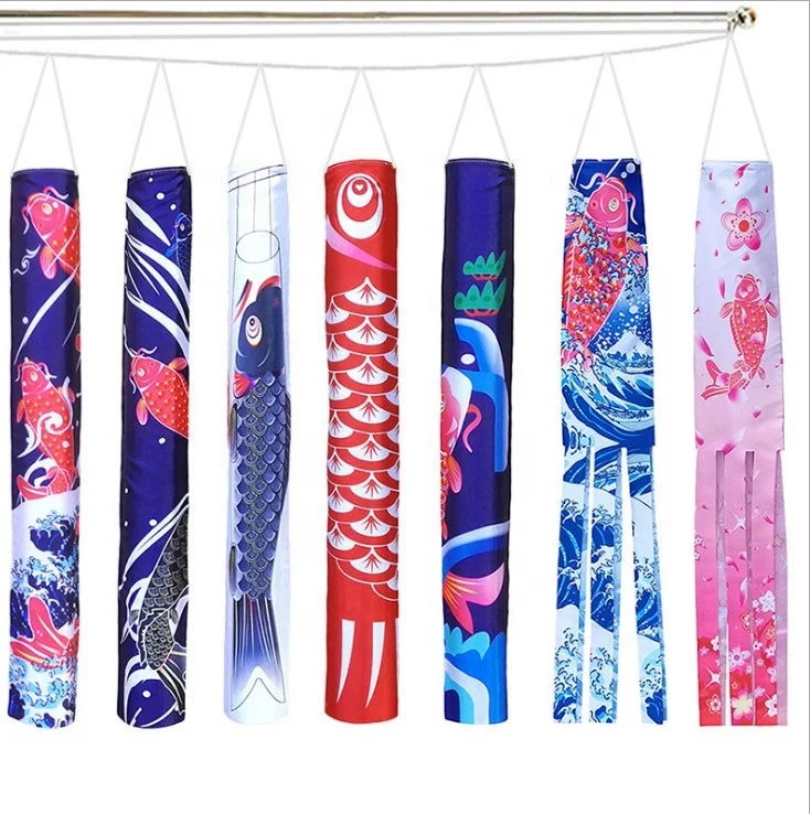 Japan Koi Nobori Flag Windsocks Fish Flag Hanging Decor Column Fish ...