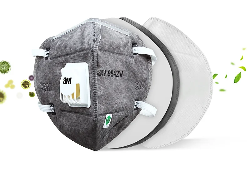 3m 9542v Activated Carbon Breathing Smoke Protection Dust And Gas ...
