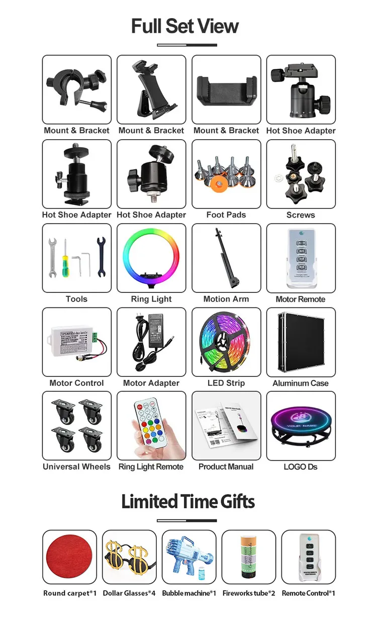 DHL Fast Shipping Photobooth 360 Video Booth Automatic 80 100 115cm