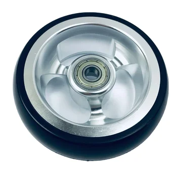 4 Inch Wheel Pu Tire Aluminum Hub Wheel With Bearing Front Wheelchair Wheel - Buy Wheelchair ...