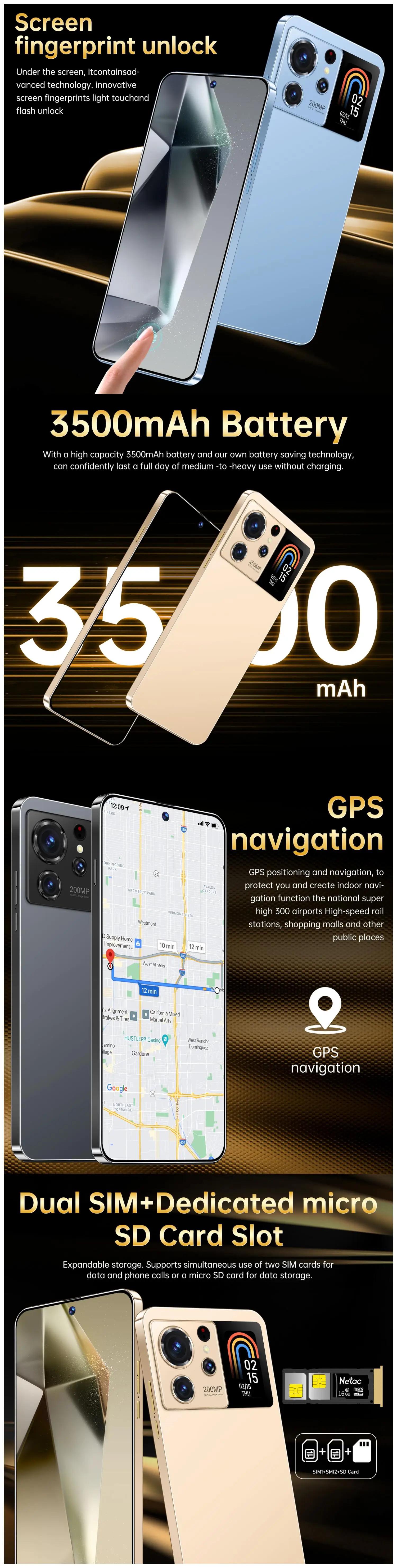 S24 Ultra Cell Phone 2024 New Mobile Phone 2gb+16gb,6.53" Display 2mp ...