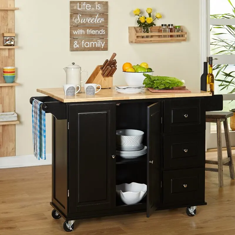 Best Seller Kitchen Furniture Block Trolley Wood Modern Kitchen ...