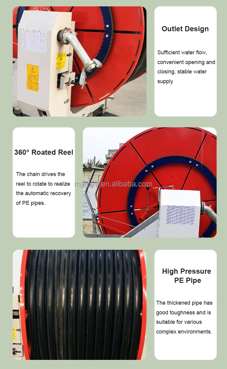 Automatic Retractable Rain Gun Irrigator Water Turbine Pump Metal Hose ...
