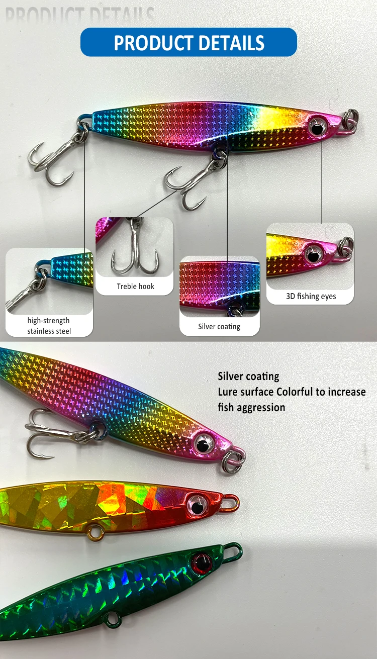 Selco Various Color Glow Lead Jig Fishing Lure Metal Jig Slow Pitch ...