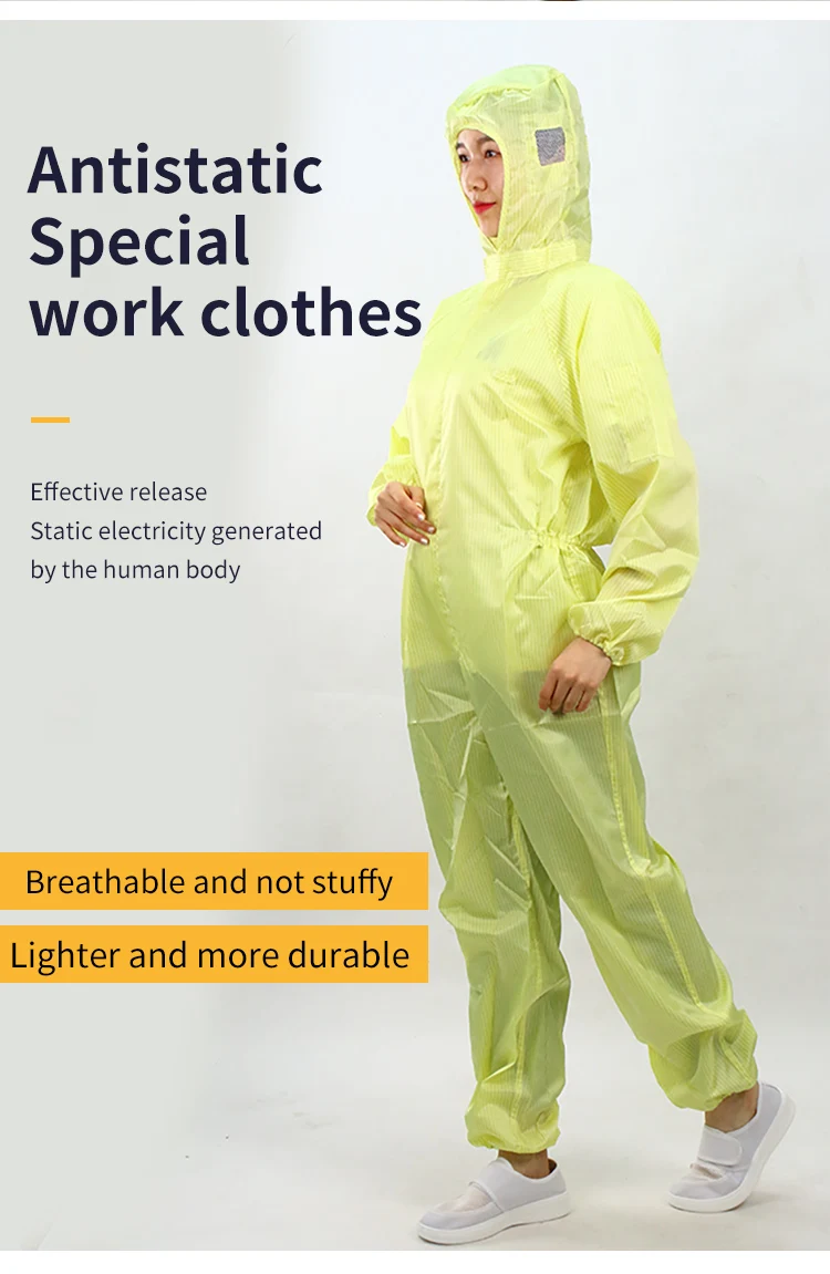 Oem Cleanroom Garment Lab Esd Coverall Uniform Dust Proof Anti-static ...
