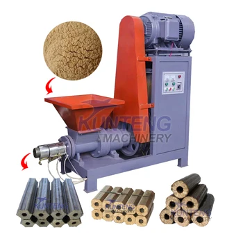 Screw Extruder Rice Husk Biomass Compressed Rod Log Fire Wood Sawdust ...