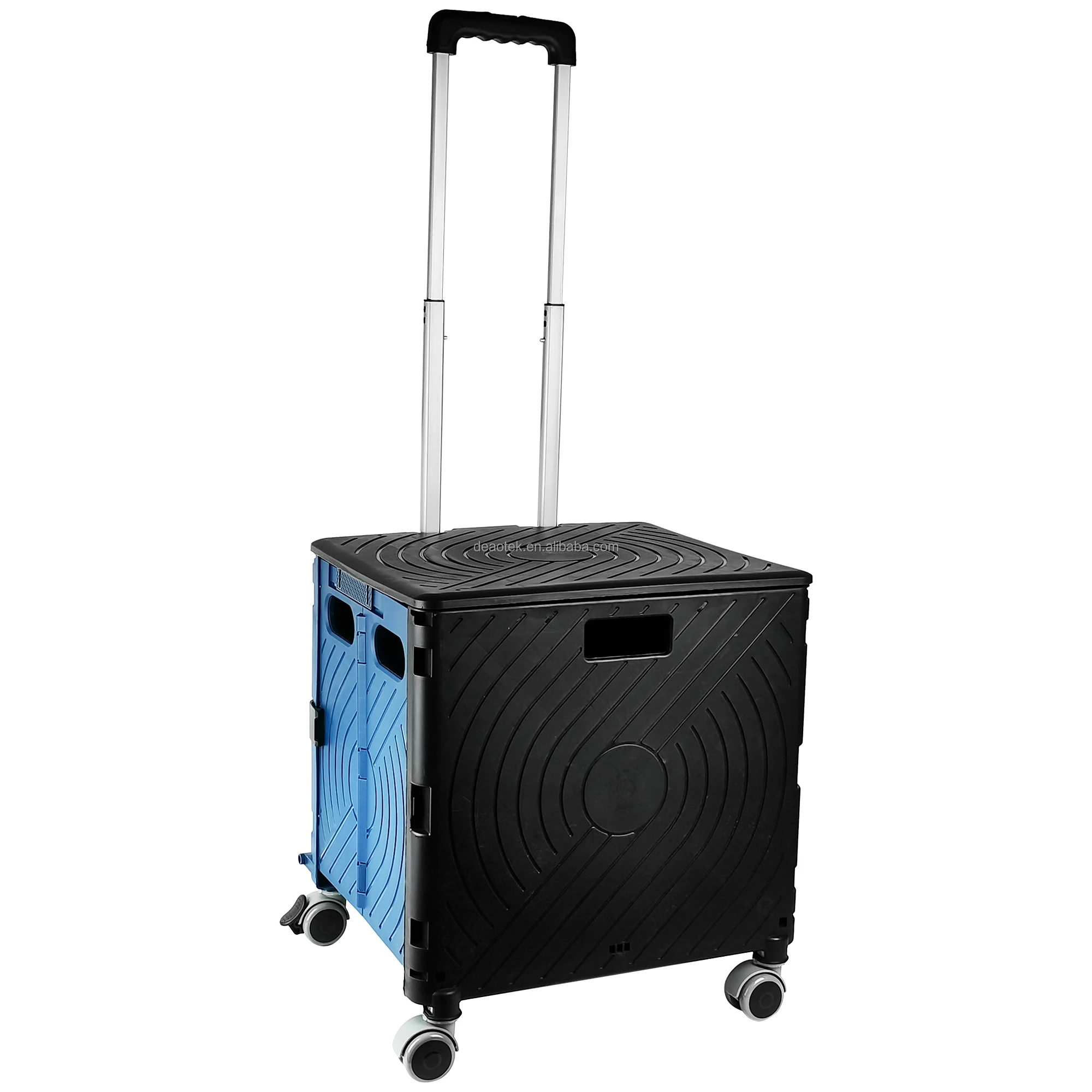 Folding Utility Cart Portable Rolling Crate Handcart Shopping Trolley ...