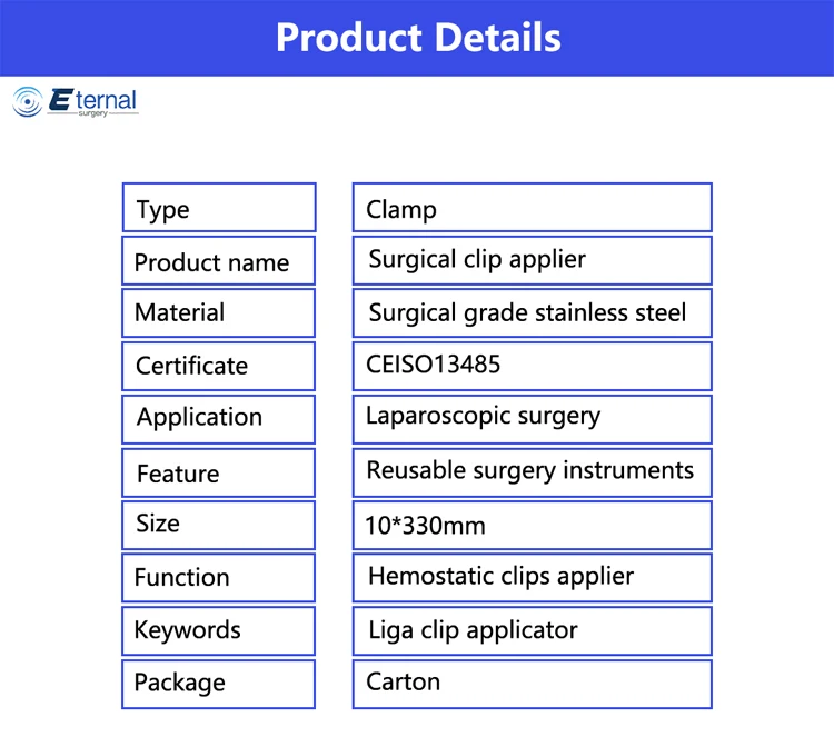 Surgical Medical Device Ligating Clips Appiler Vascular Titanium ...