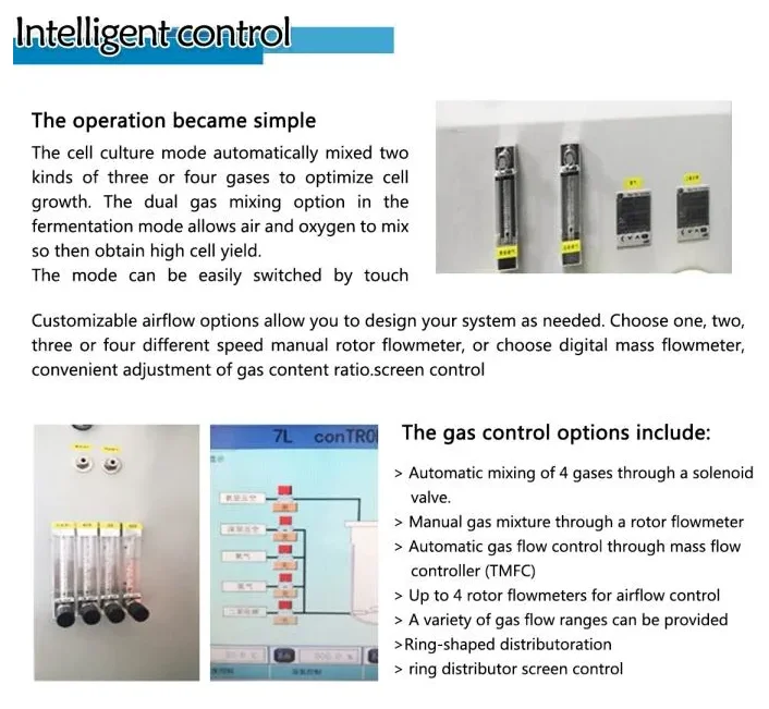 Laboratory Reaction Micro-bioreactor 15l Bacterial Fermentation Glass ...