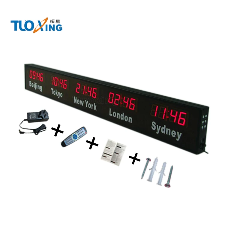 Led Digital Alpha-numeric Led World Zone Clock - Buy World Time Clock ...