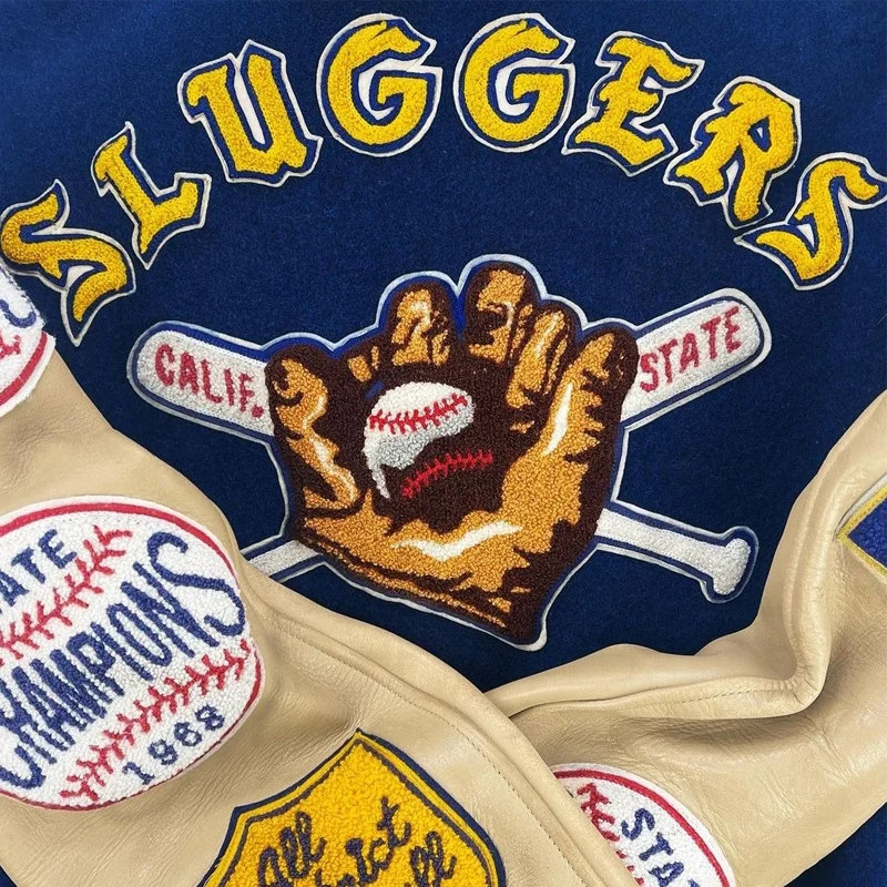 Custom New Men's Basic Leather Letter Man Baseball Varsity Jacket ...