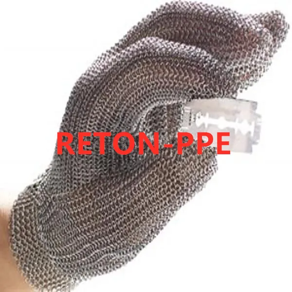 Stainless Steel Chainmail Cut Resistant Safety Gloves For Buther ...