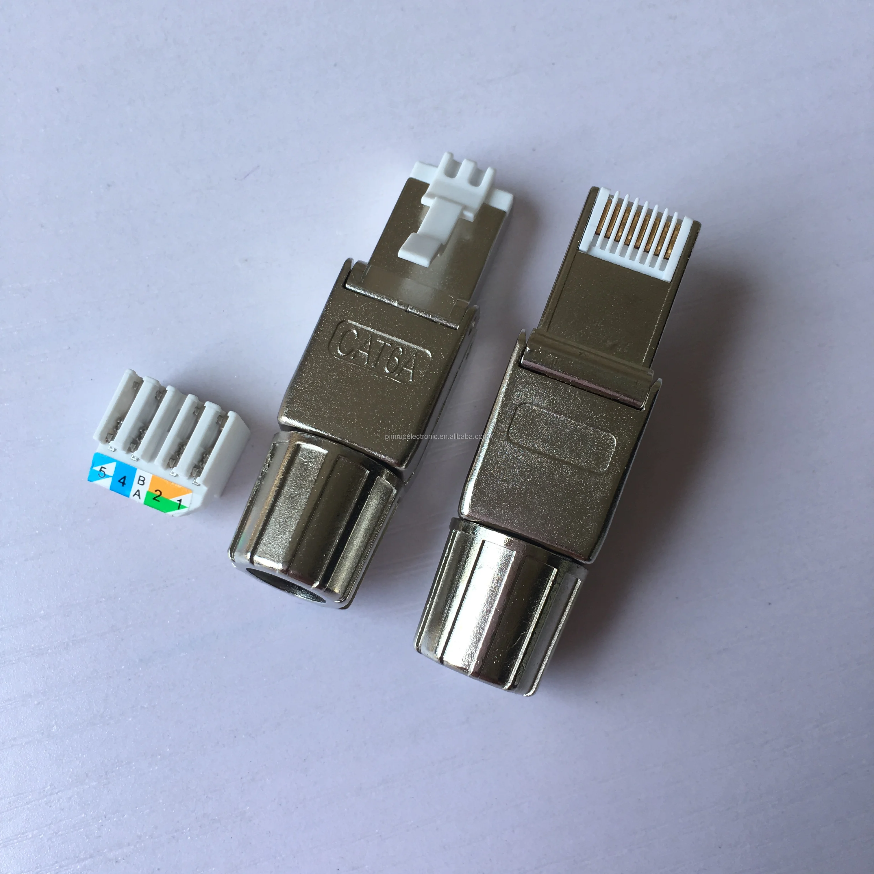 Patented Cat6a Toolless RJ45 Plug with Metallic Shield