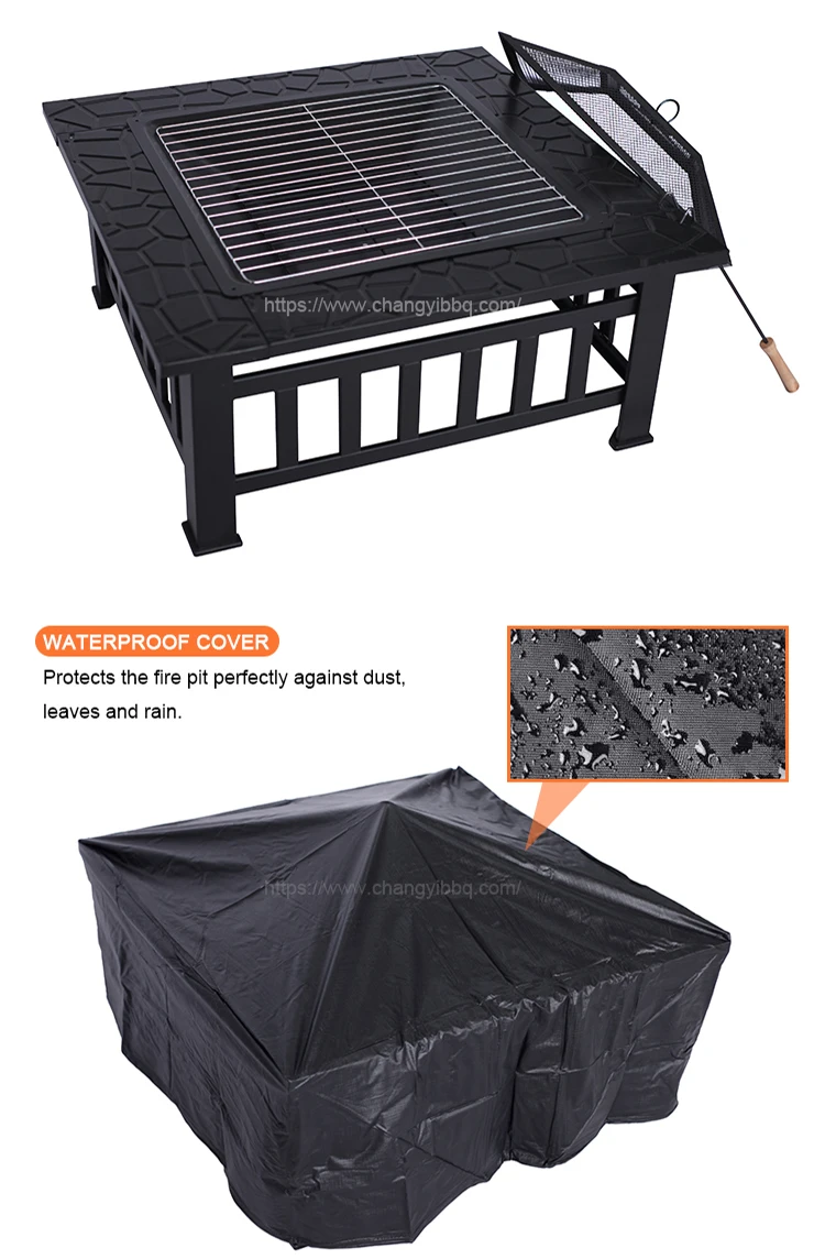 Outdoor Heater Square Table Smokeless Barbecue Grills Firepit Garden ...