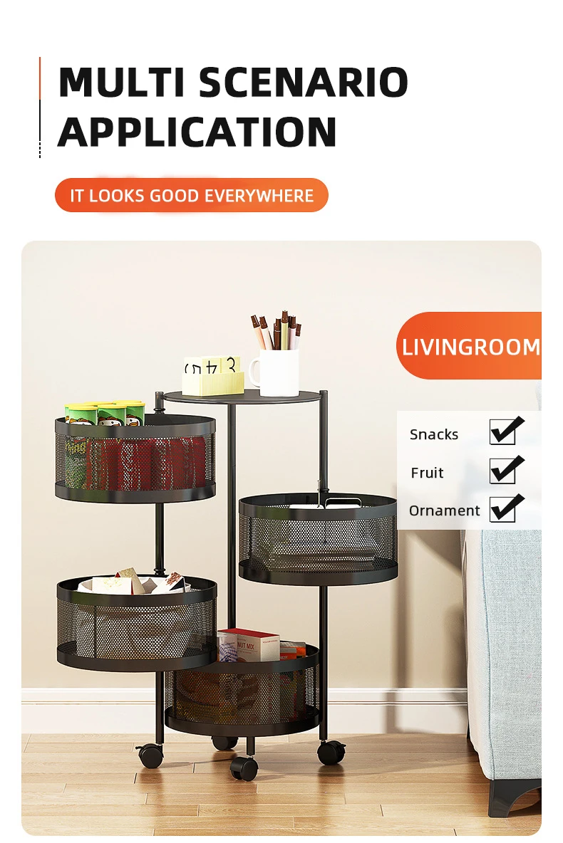 5 Tier Kitchen Rotating Shelf - Efficient Storage Solution