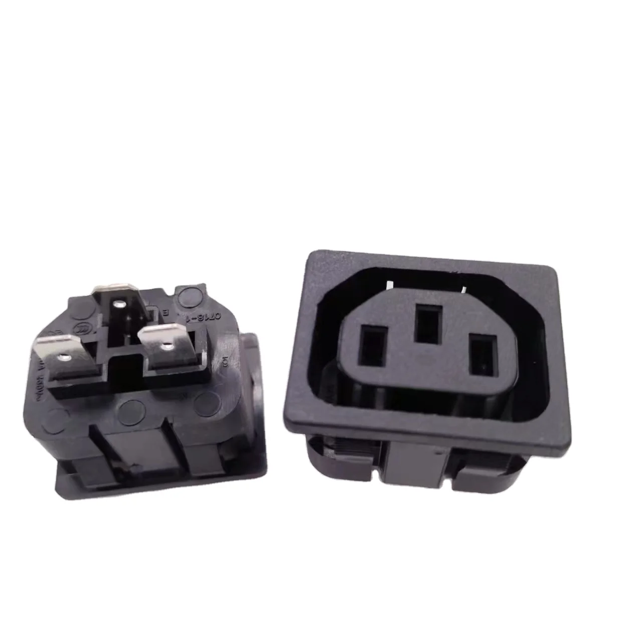 10A 250V IEC C13 Socket 6.3MM Terminal 3 Pin Snap-in Connector Power ...