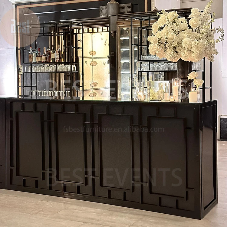 Event Furniture Weddings Bar Counter Hotel Reception Portable Black ...