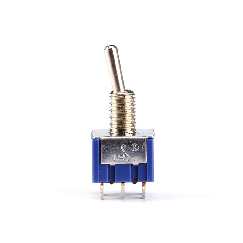 10pcslot Mini Mts-202 6pin Spdt On-on Six Feet Two Gears 6a 125vac Blue ...