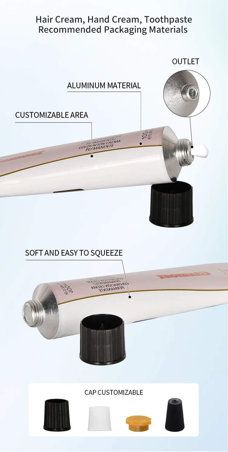 2022 Customized Empty Aluminum Tube Metal Cosmetic Packaging Tubes For ...