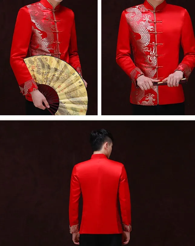 Dragon Male Clothes Tangsuit - Traditional Chinese Clothing for Men