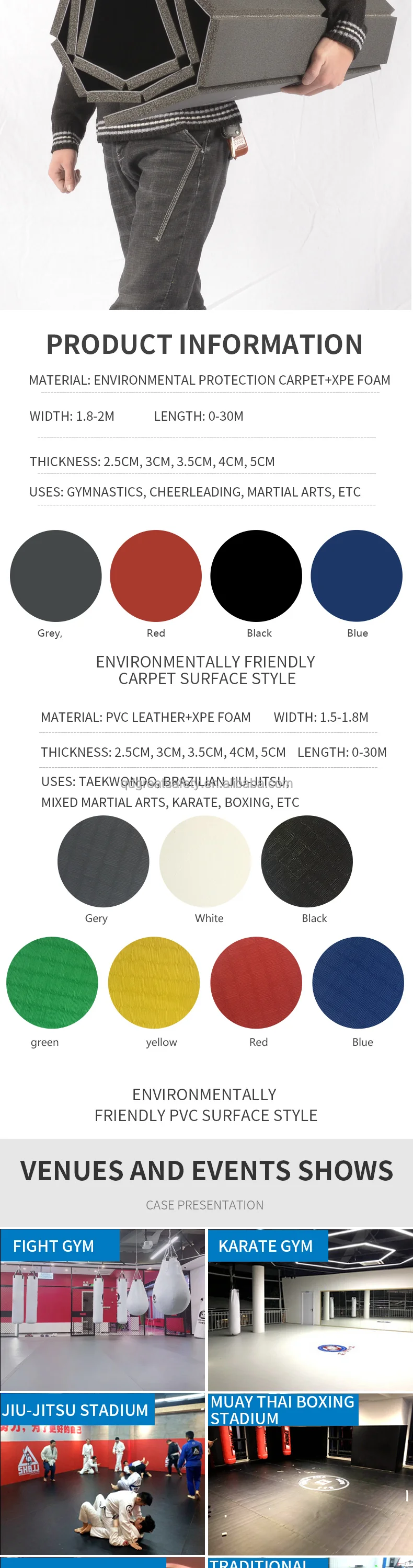 High Quality Taekwondo Bjj Mat Wrestling Roll Mat Martial Arts Training ...