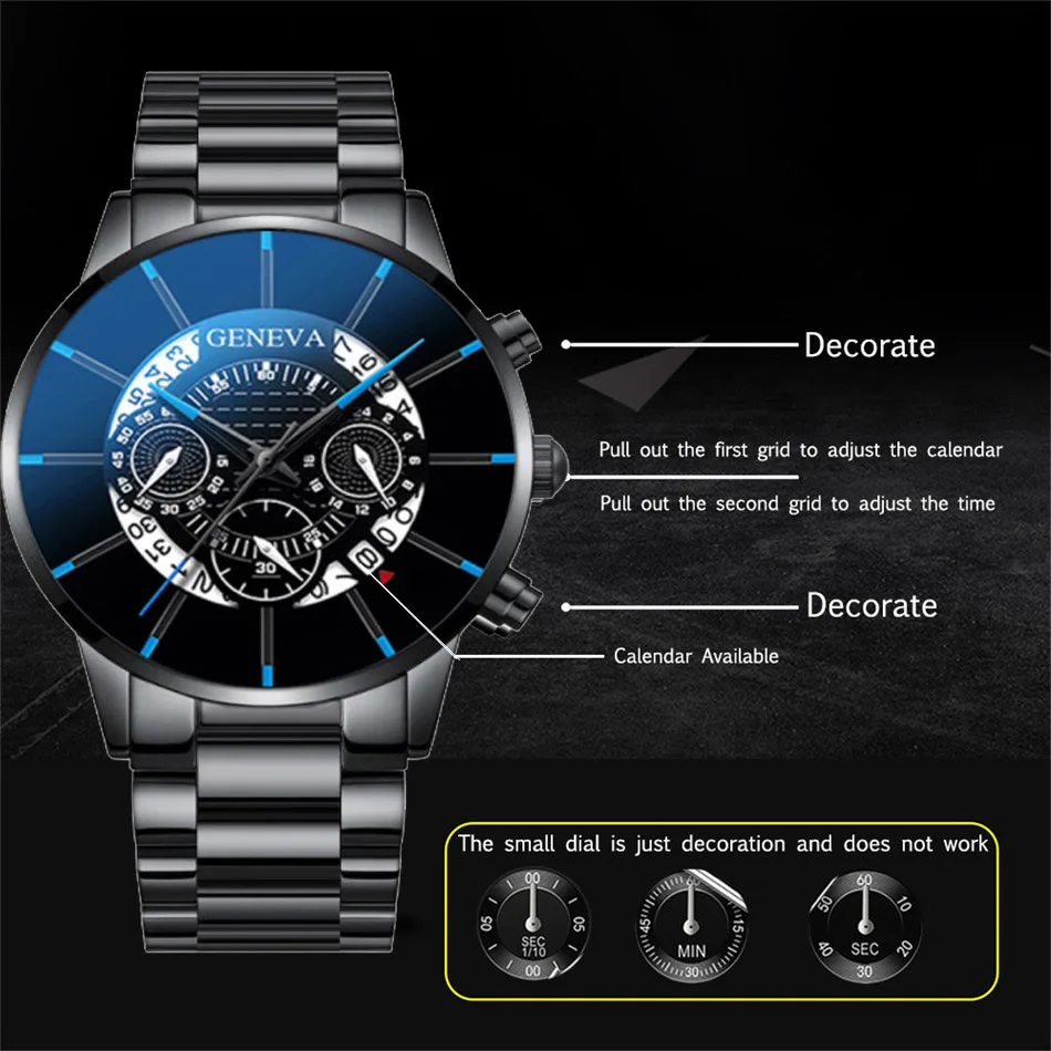 Men's Fashion Business Watches - Stainless Steel & Quartz