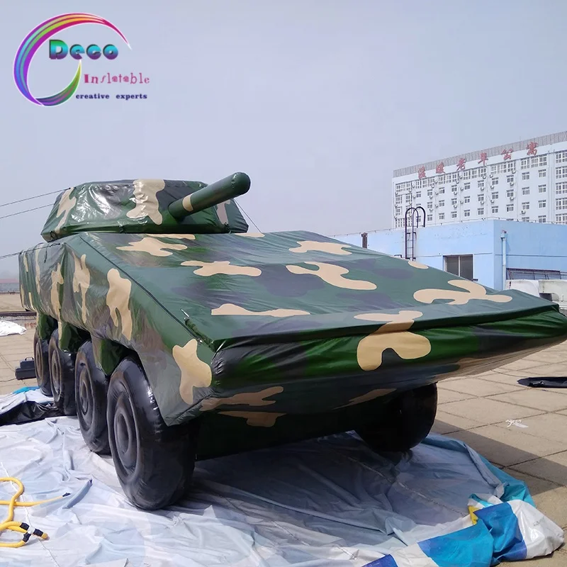 Custom Polyester Cloth Inflatable tank for National Defense Propaganda ...