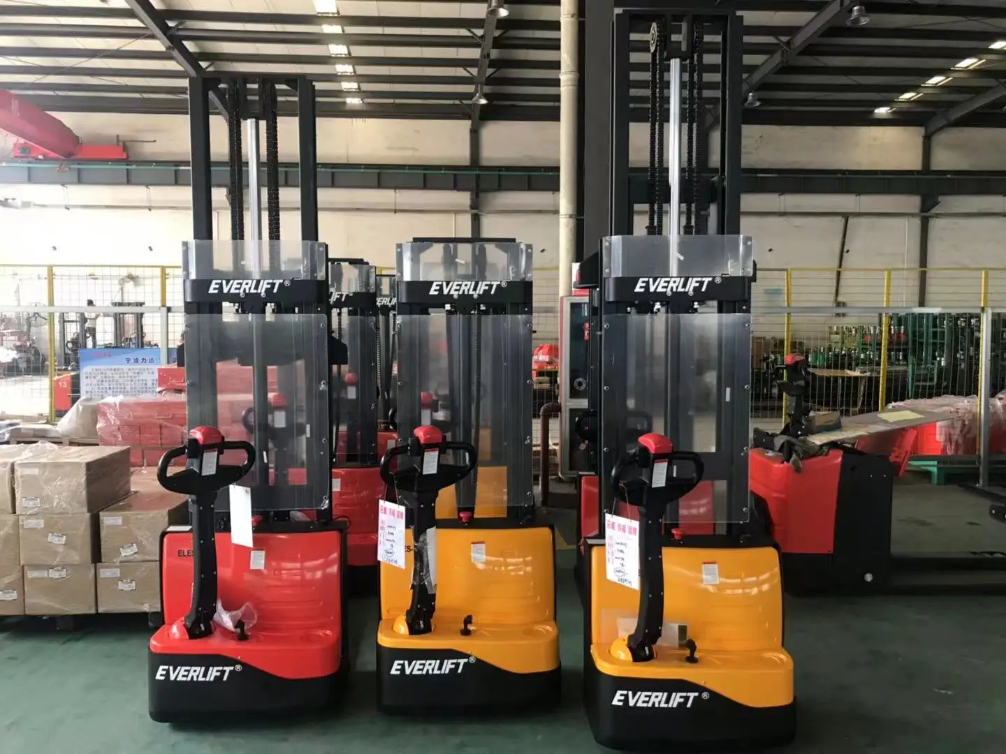 EVERLIFT 1.2ton 1.5ton Fully Electric Pallet Stacker 1.6m-3.5m Lifting ...