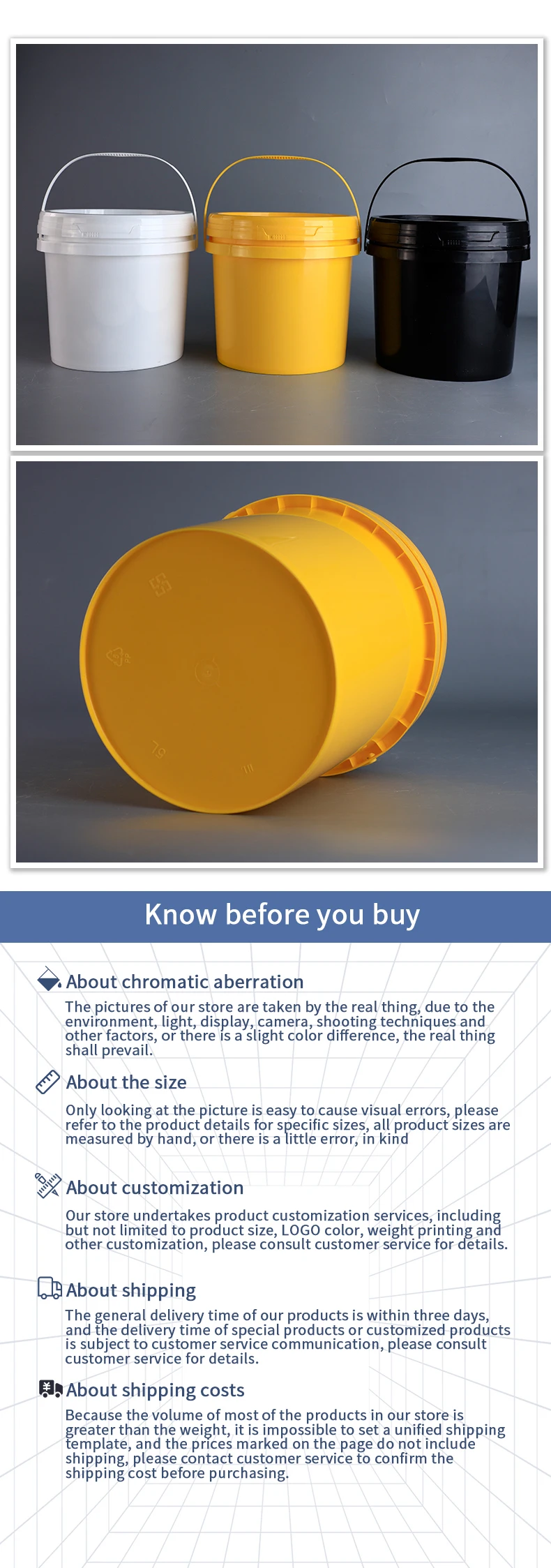 Customized Cheap 1l-25l Food Grade Safety Paint Round Bucket White ...