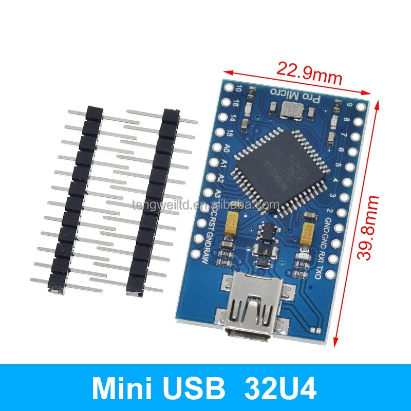 Pro Micro/mini/type-c Module With Atmega32u4 5v/16mhz Mega32u4 Mcu Development Board 32u4 - Buy ...